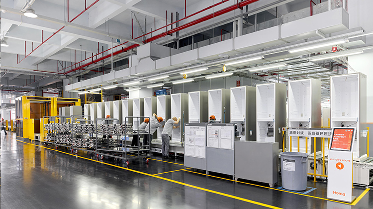 Cabinet Assembly Line: Electronic Circuit & Evaporator - Homa